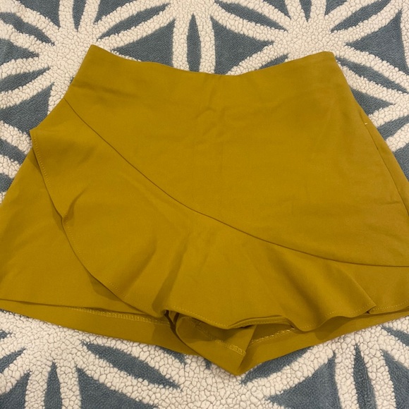 Zara | Skirts | Zara Yellow Skort | Poshmark